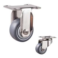 China 40mm 66LBS  Anticorrosive  Threaded Stem TPR Caster Light Duty 304 Stainless Steel Swivel for sale