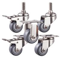 China 40mm 66LBS  Anticorrosive  Threaded Stem TPR Caster Light Duty 304 Stainless Steel Swivel for sale