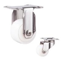 China 50KG Capacity 50x22mm White Stainless Steel Threaded Stem  PA Wheel With Covers for sale