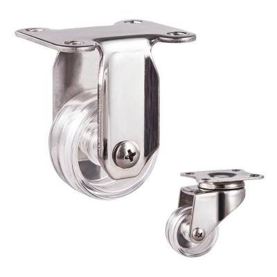 China 2 Inch Transparent Wheel 110LBS Capacity Rigid Plate Stainless Steel Light Duty Casters for sale