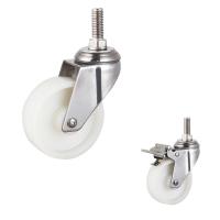 China 100x32mm Chemical Resistant Threaded Stem Swivel Caster for sale