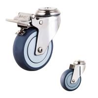 China Soft TPR Wheel Threaded Stem 4 Inch Medium Duty 304SS Medical  Hospital Bed Casters for sale