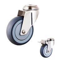 China Soft TPR Wheel Threaded Stem 4 Inch Medium Duty 304SS Medical  Hospital Bed Casters for sale