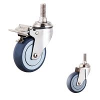 China Soft TPR Wheel Threaded Stem 4 Inch Medium Duty 304SS Medical  Hospital Bed Casters for sale