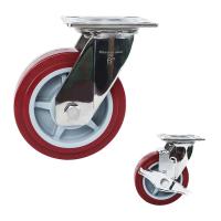 China 150mm Silent Wheel Heavy Duty Sidelock 304SS Swivel Plate Caster Wheels for sale