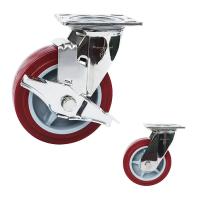 China 150mm Silent Wheel Heavy Duty Sidelock 304SS Swivel Plate Caster Wheels for sale