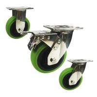 China 150x50mm Soft Wheel Heavy Duty Swivel Type Double Lock 304SS TPR Stainless Steel Casters for sale
