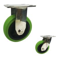 China 6x2 Inch 280kg Capacity Fixed Plate Stainless Steel TPR Thermoplastic Rubber Wheels for sale