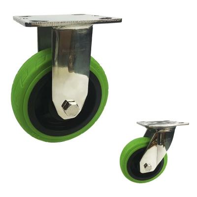 China 6x2 Inch 280kg Capacity Fixed Plate Stainless Steel TPR Thermoplastic Rubber Wheels for sale