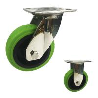 China 6x2 Inch 280kg Capacity Fixed Plate Stainless Steel TPR Thermoplastic Rubber Wheels for sale