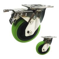 China 6x2 Inch 280kg Capacity Fixed Plate Stainless Steel TPR Thermoplastic Rubber Wheels for sale