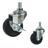 China 50mm Size Rubber Wheel  Light Duty Casters Threaded Stem for sale