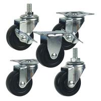 China 50mm Size Rubber Wheel  Light Duty Casters Threaded Stem for sale