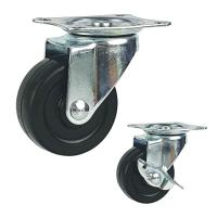 China 50mm Size Rubber Wheel  Light Duty Casters Threaded Stem for sale