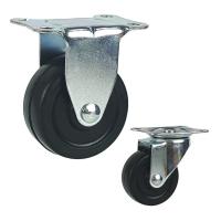 China 50mm Size Rubber Wheel  Light Duty Casters Threaded Stem for sale