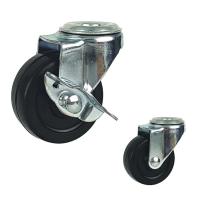 China 2 Inch Black Rubber Small Trolleys Light Duty Caster Floor Protecting for sale