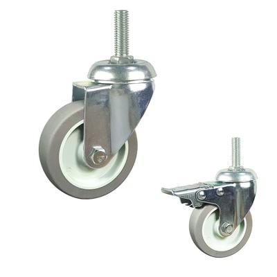 China TPR Swivel Casters With 2-4 Inches Wheel Diameter Plain Bearing Up To 144 Lbs Load Capacity for sale