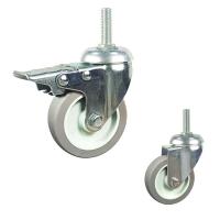 China 100x27mm 360° Rotating Bolt Hole Swivel Head TPR Furnitures Light Duty Casters With Total Brake for sale