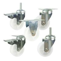 China Steel Plate Mount Light Duty Casters With Plain Bearing Plastic Wheel Core Total Lock/Swivel Lock Brake for sale