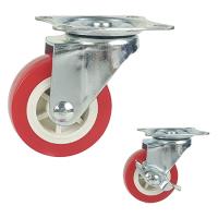 China 2 Inch Swivel Plate PVC Wheels Light Duty Side Brake Furniture Casters Small Size for sale