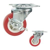 China OEM 1.5 Inch Red Wheels Light Duty Rigid Plate PVC Casters For Small Trolleys for sale