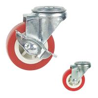 China OEM 1.5 Inch Red Wheels Light Duty Rigid Plate PVC Casters For Small Trolleys for sale