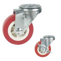 China OEM 1.5 Inch Red Wheels Light Duty Rigid Plate PVC Casters For Small Trolleys for sale