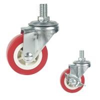 China 2.5 Inch Soft Wheels Swivel Head  Light Duty PVC Casters Bolt Hole Side for sale