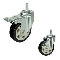 China 4 Inch Black PVC Hollow Core Caster Wheel Swivel Plate Ball Bearing for sale