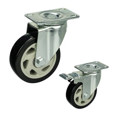 China 4 Inch Black PVC Hollow Core Caster Wheel Swivel Plate Ball Bearing for sale