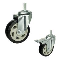 China 4 Inch Black PVC Hollow Core Caster Wheel Swivel Plate Ball Bearing for sale