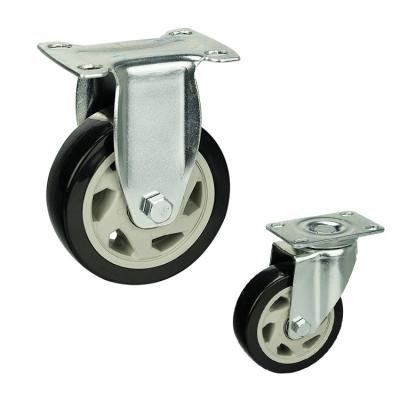 China 5 Inch PVC Hollow Core Trolley Rigid Plate Medium Duty Casters for sale
