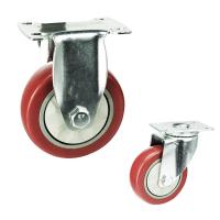 China 75mm Swivel Head Threaded Stem PVC Caster Wheel Medium Duty  With Bearing Covers for sale