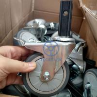 China 100mm TPR Trolley Wheels Heavy Duty With Square Stem for sale