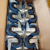 China 200kg Capacity 125x36mm Rubber Casters With Steel Bracket for sale