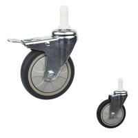 China 4 Inch Expanding Stem TPR Food Cart Wheels Soft Type Casters For Service Carts Manufacturer China for sale
