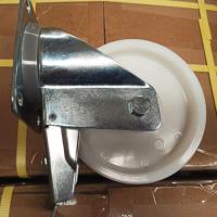 China OEM 8 Inch White Total Brake Nylon Swivel Wheel Castors Heavy Duty for sale
