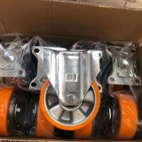 China 200mm Rigid Plate  Aluminium Core PU Nylon Casters Heavy Duty for sale