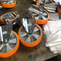 China 200mm Rigid Plate  Aluminium Core PU Nylon Casters Heavy Duty for sale