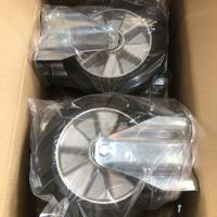 China 200x50mm Black 660LBS Capacity Aluminium Solid Rubber Casters for sale