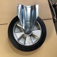 China 200x50mm Black 660LBS Capacity Aluminium Solid Rubber Casters for sale