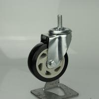 China 100mm Threaded Stem Swivel Ball Bearing  Hollow Core Pvc Caster Wheel for sale