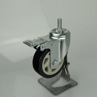 China 150mm Total Brake Threaded Stem Hollow Core Ball Bearing Medium Duty Casters for sale