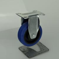 China 198LBS Capacity 5 Inch Soft Wheel Blue TPR Directional Silent Trolley Wheel for sale