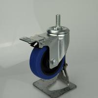 China 4In Quiet Lockable TPR  Trolley Medium Duty Casters With M12x30mm Threaded Stem for sale