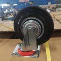 China 10'' Rubber Casters Solid Wheel Swivel Locking Stem Caster Wheels Industrial for sale