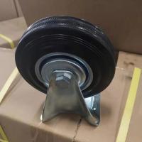 China 264lbs Capacity Rigid Rubber Casters 200mm Black Wheel Standard for sale