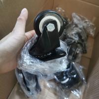 China 40mm Light Duty Casters Set Black PVC Swivel Threaded Stem Castors for sale