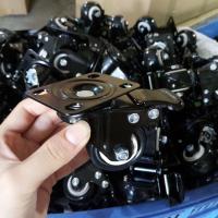 China 40mm Light Duty Casters Set Black PVC Swivel Threaded Stem Castors for sale