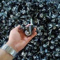 China 40mm Light Duty Casters Set Black PVC Swivel Threaded Stem Castors for sale